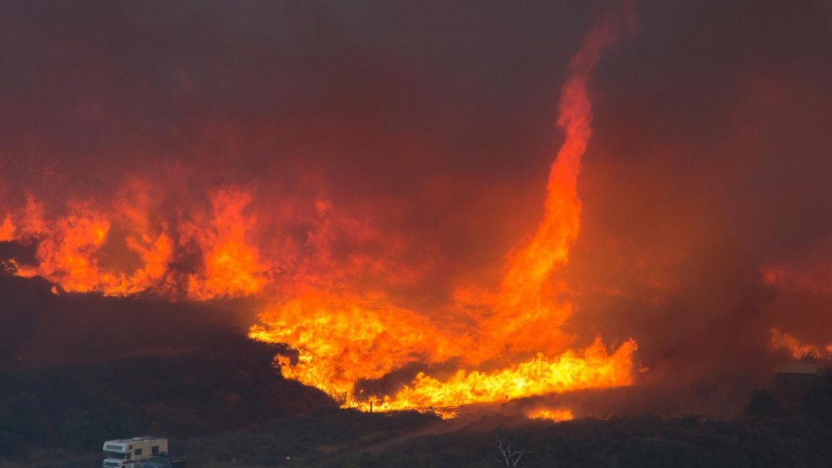 An Uncommon Fire Cyclone Is Spotted Close To A Burst In California.