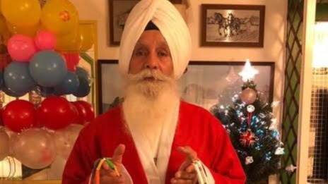 Inspired by his faith, this 'Skipping Sikh Santa Clause' is spreading ...